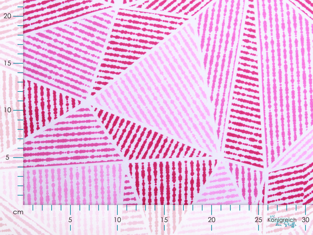 Jersey Sawfing Julius - gemusterte Dreiecke - weiß/pink